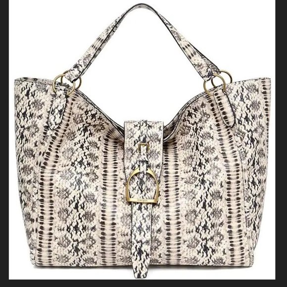 margot | Bags | Nwt Margot Adele Python Embossed Oversized Leather Tote ...
